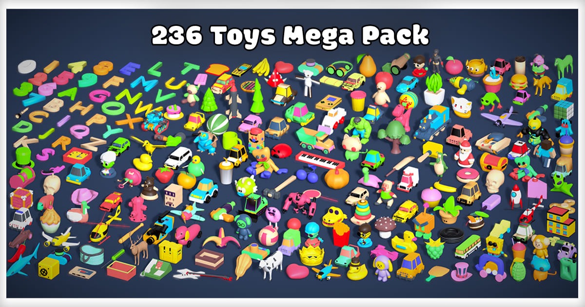 Toy Pack - Low Poly 236 Toys Objects - Toy Mega Pack - Match Game Kit ...