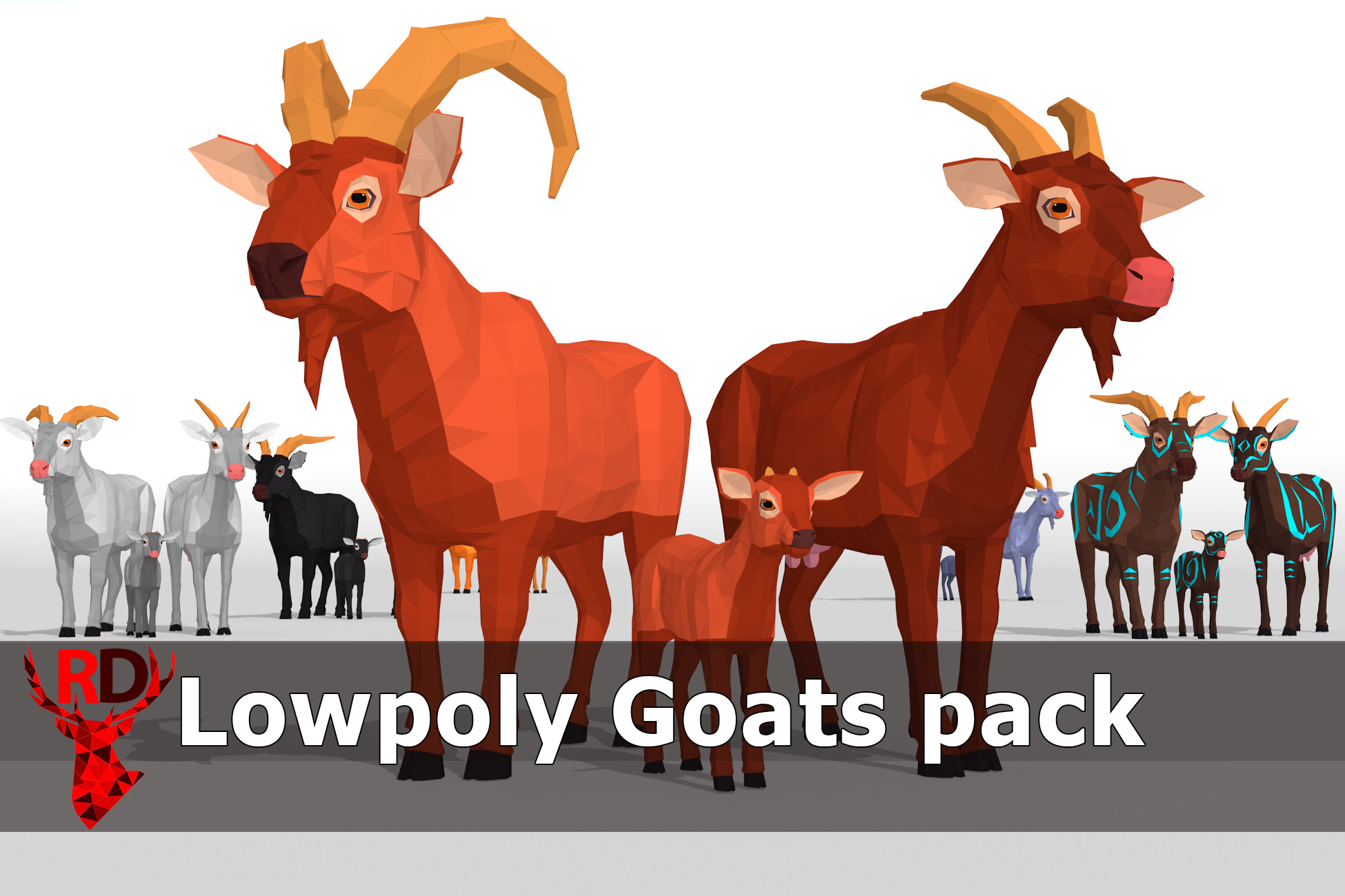 LowPoly Goats pack | 캐릭터 | Unity Asset Store
