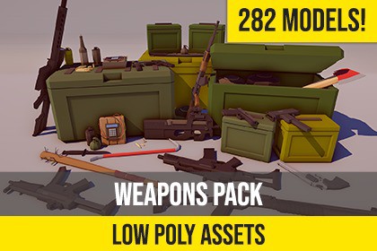 Low Poly FPS Weapons Pack | Unity AssetStore Price down information