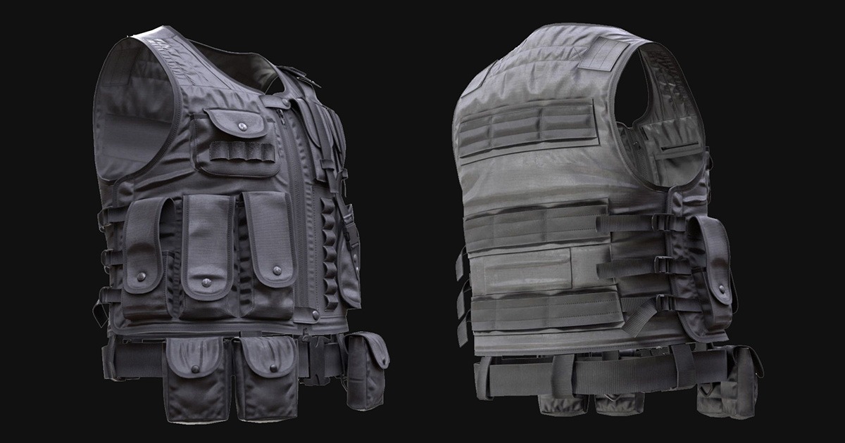 11 Military Vest - Male/Female - Rigged Humanoid Skeleton | 3D ...