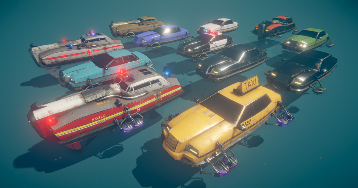 Fly Cars Pack | 3D Land | Unity Asset Store