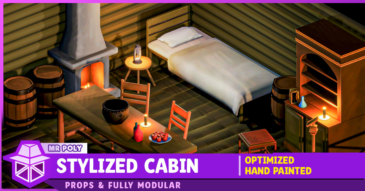 Stylized Cabin - Optimized & Hand Painted | 3D Environments | Unity ...