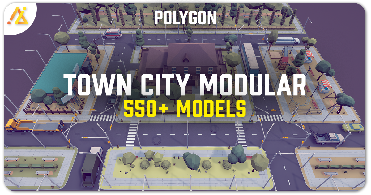 POLY - Town City Modular | 3D 주변환경 | Unity Asset Store