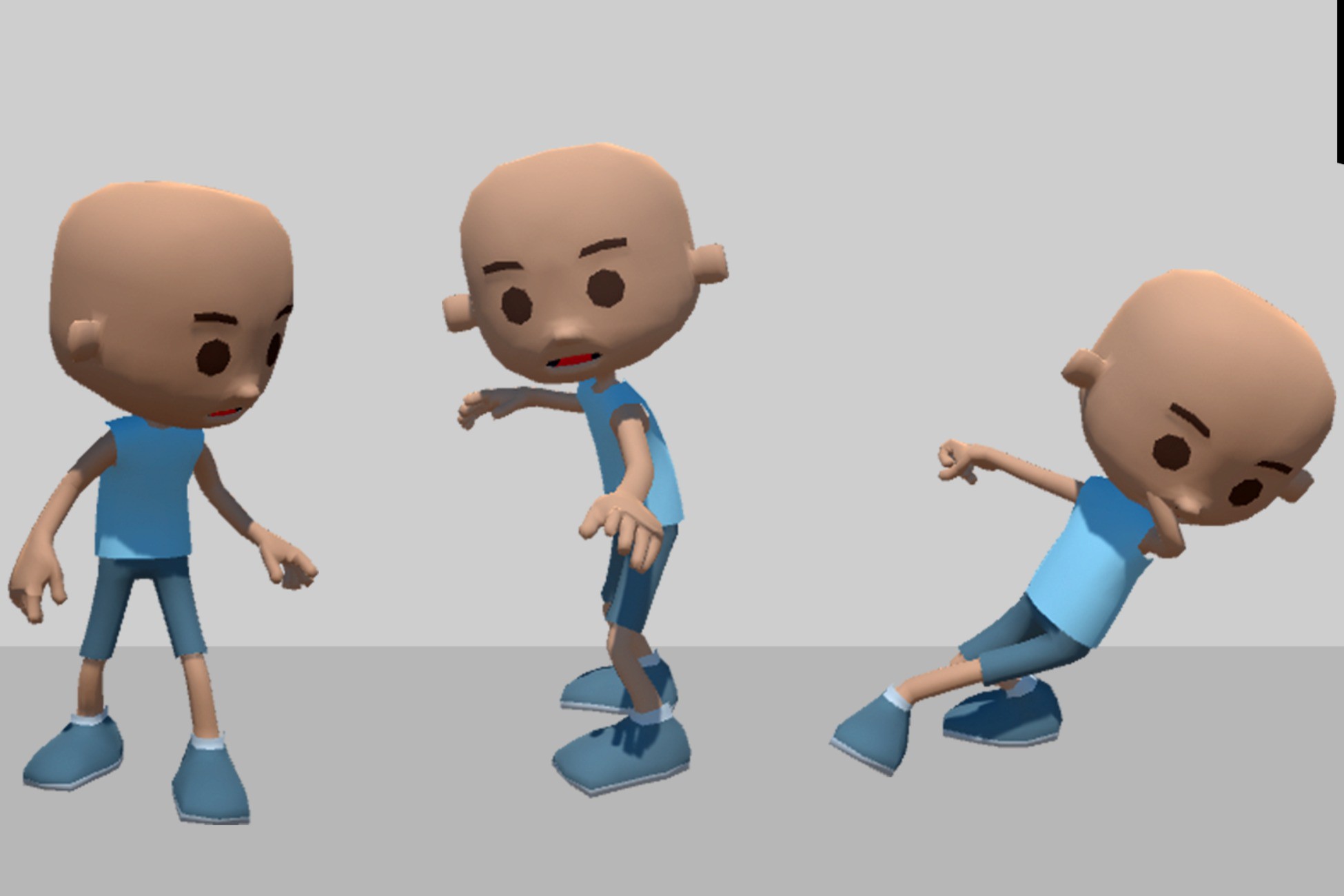 3D Character #001 - HairLess Boy - Animated - Low Poly - FBX | 3D ...
