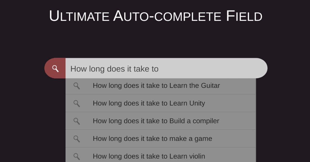 Ultimate AutoComplete Field | GUI Tools | Unity Asset Store Ultimate AutoComplete Field | GUI Tools | Unity Asset Store