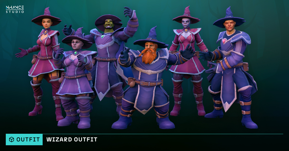 Stylized Fantasy Wizard Outfit | 3D Characters | Unity Asset Store