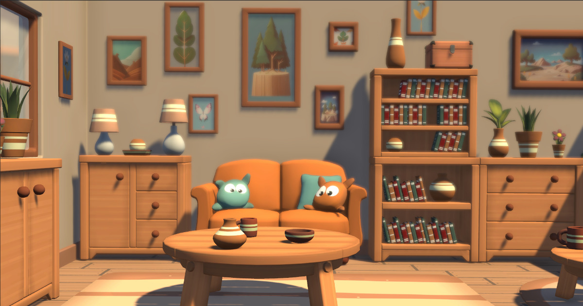 Cozy Cartoon World Living Room | 3D Interior | Unity Asset Store