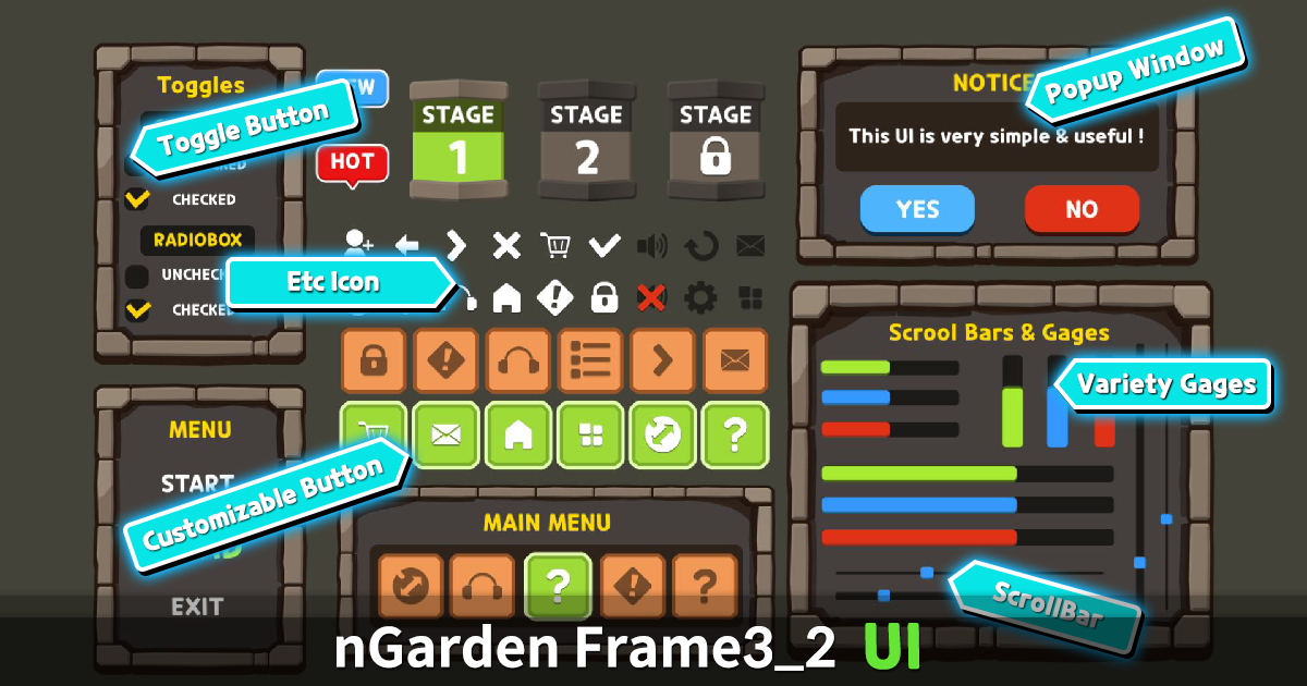 nGarden Frame 3-2 UI | 2D GUI | Unity Asset Store