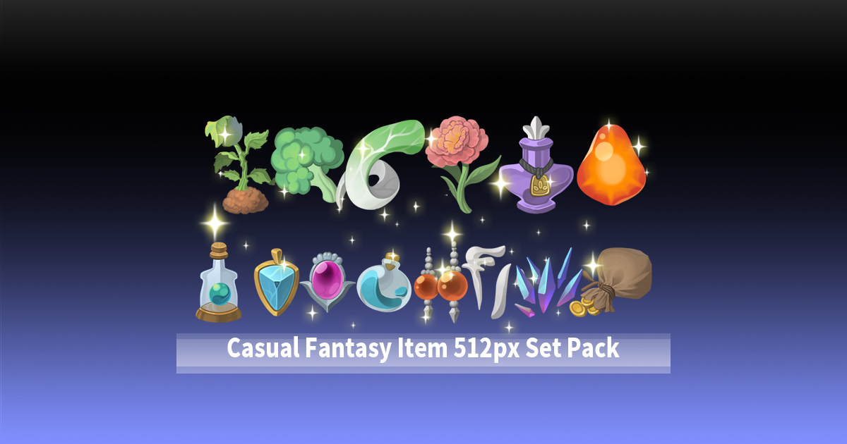 Casual Fantasy Item 512px Set Pack | 2D Icons | Unity Asset Store