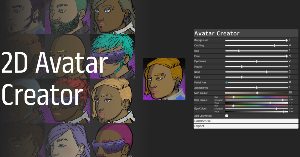 2D Avatar Creator | 2D キャラクター | Unity Asset Store