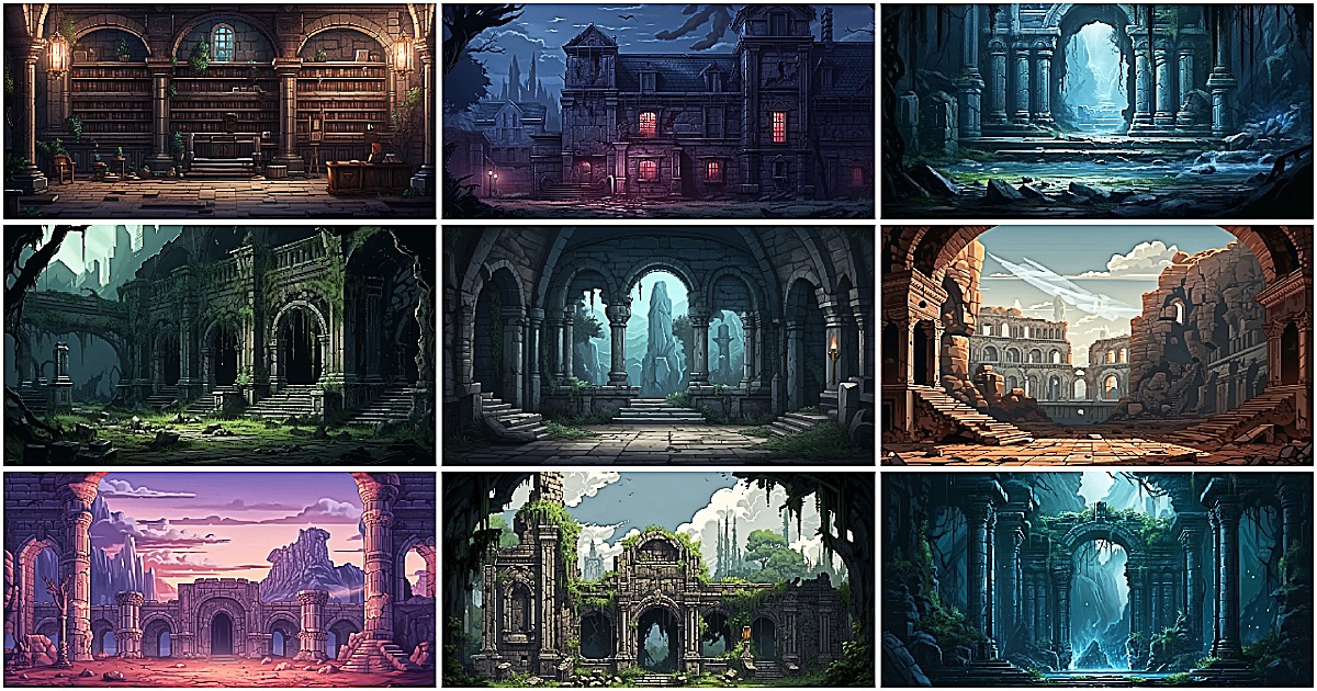 BACKGROUND - Pixel Ruin 2 | 2D Environments | Unity Asset Store