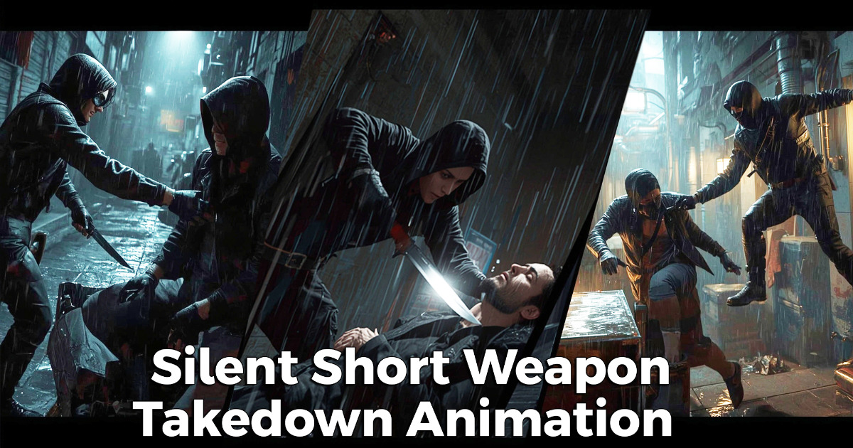 Silent Short Weapon Takedown Animation Pack | 3D Animations | Unity ...