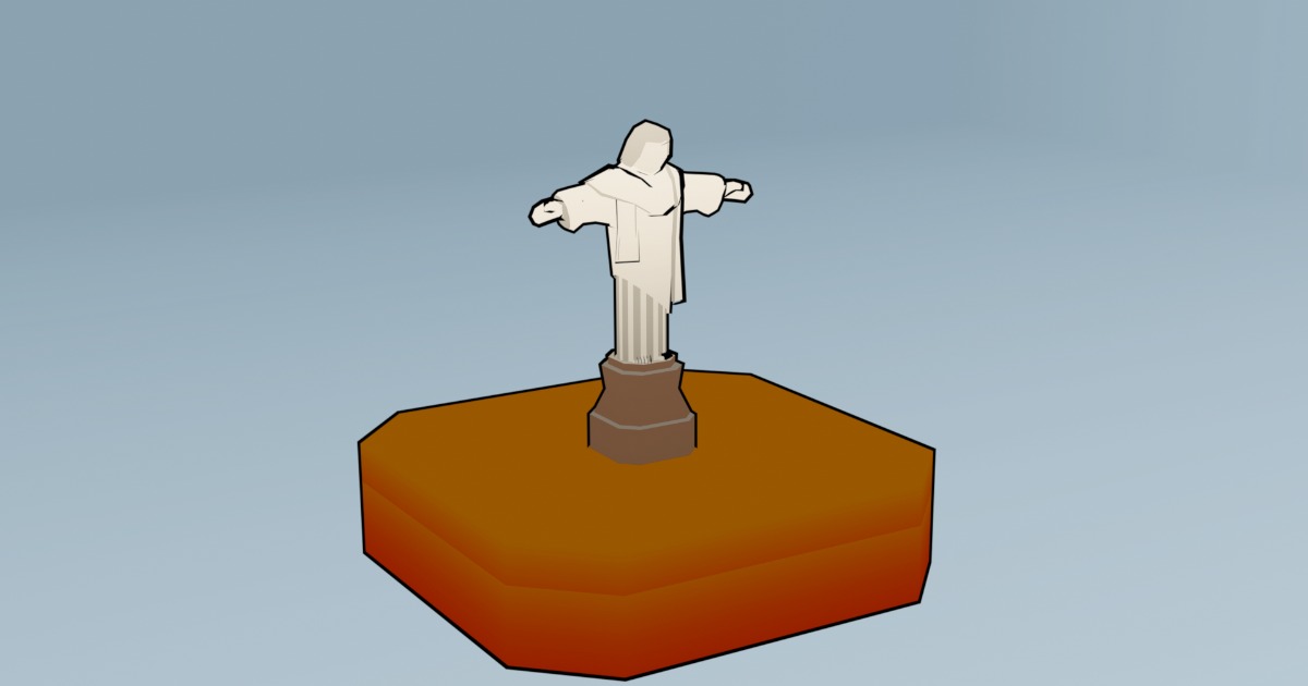 Cartoon World Landmarks Low Poly: Christ the Redeemer | 3D Urban ...