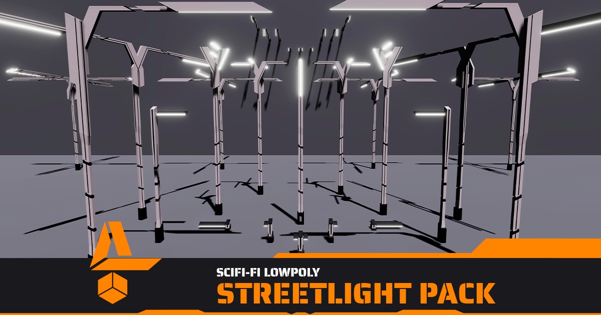 Sci-Fi Lowpoly Streetlight Pack | 3D Props | Unity Asset Store