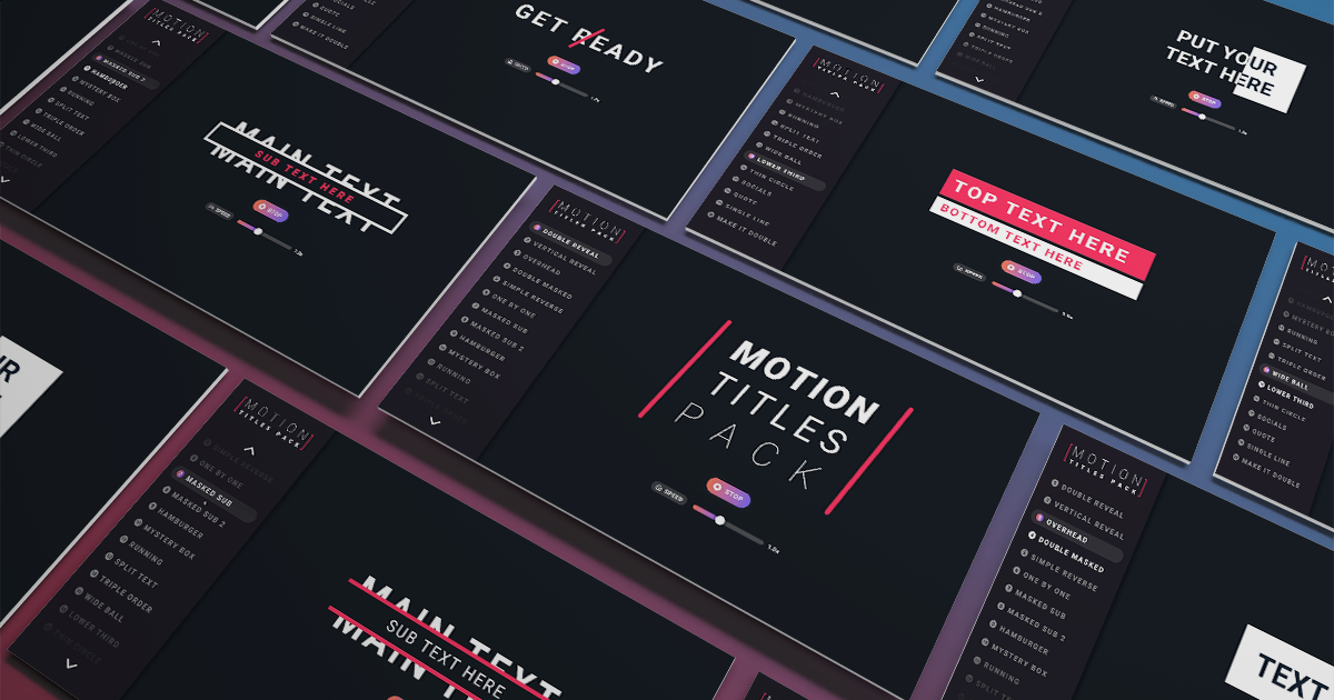 Motion Titles Pack | GUI Tools | Unity Asset Store