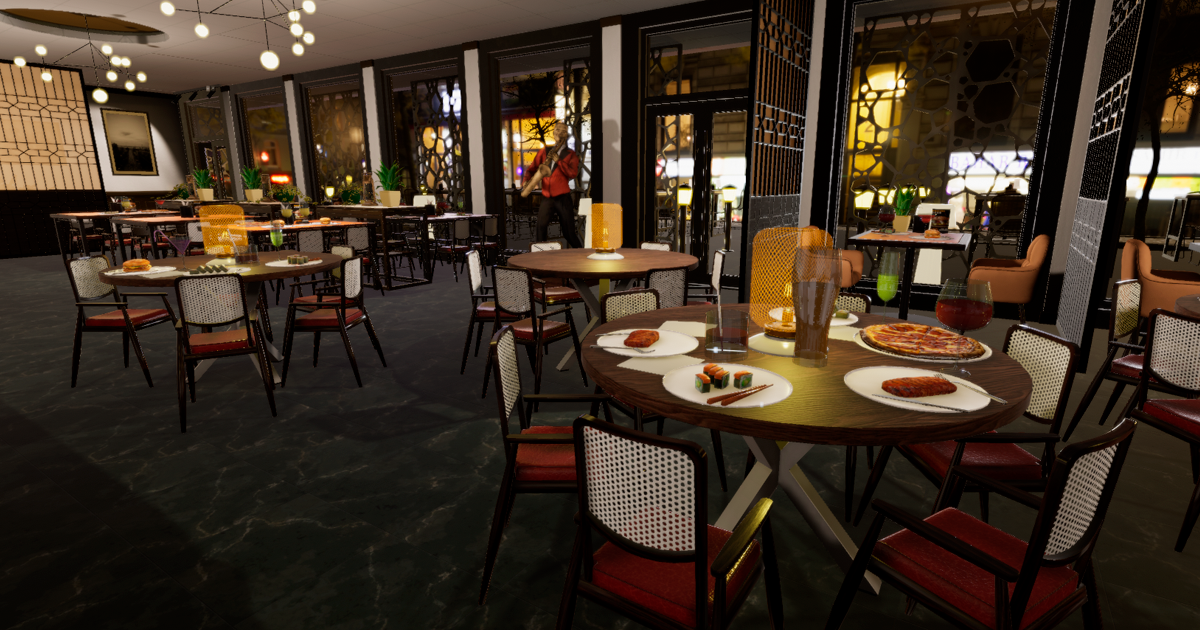 Modern restaurant - building and interior | 3D Industrial | Unity Asset ...