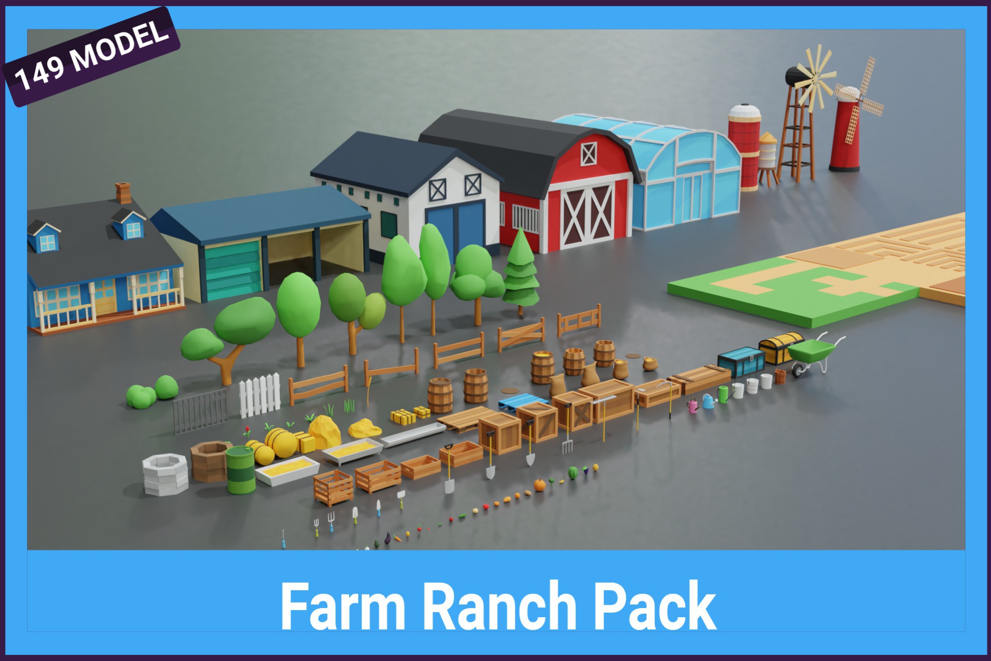 Pandazole - Farm Ranch low poly Pack | 3D Props | Unity Asset Store
