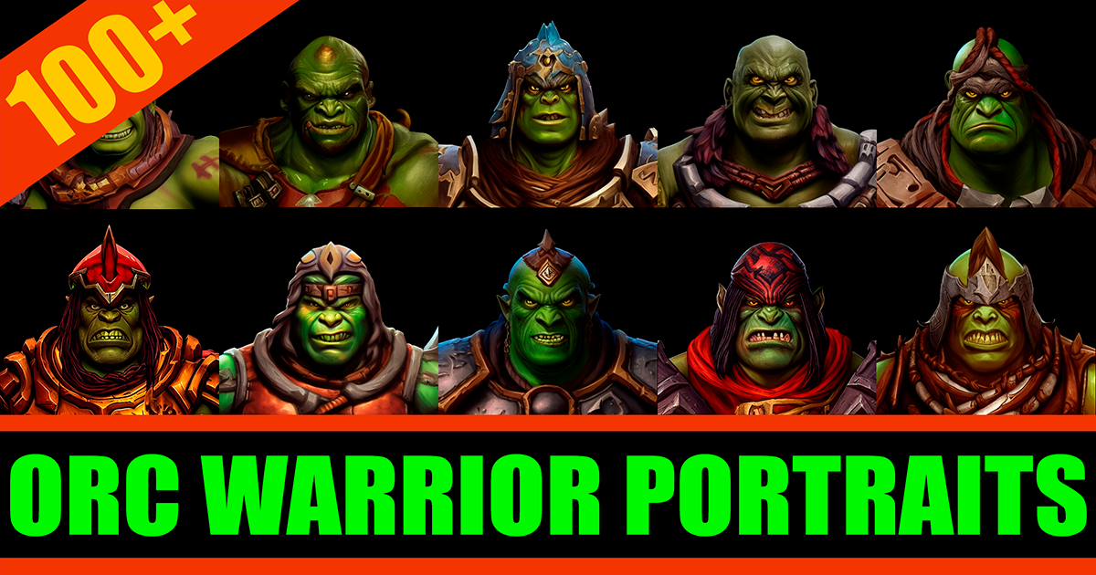 Orc Warrior RPG Character Portraits Icon Pack | 2D Icons | Unity Asset ...