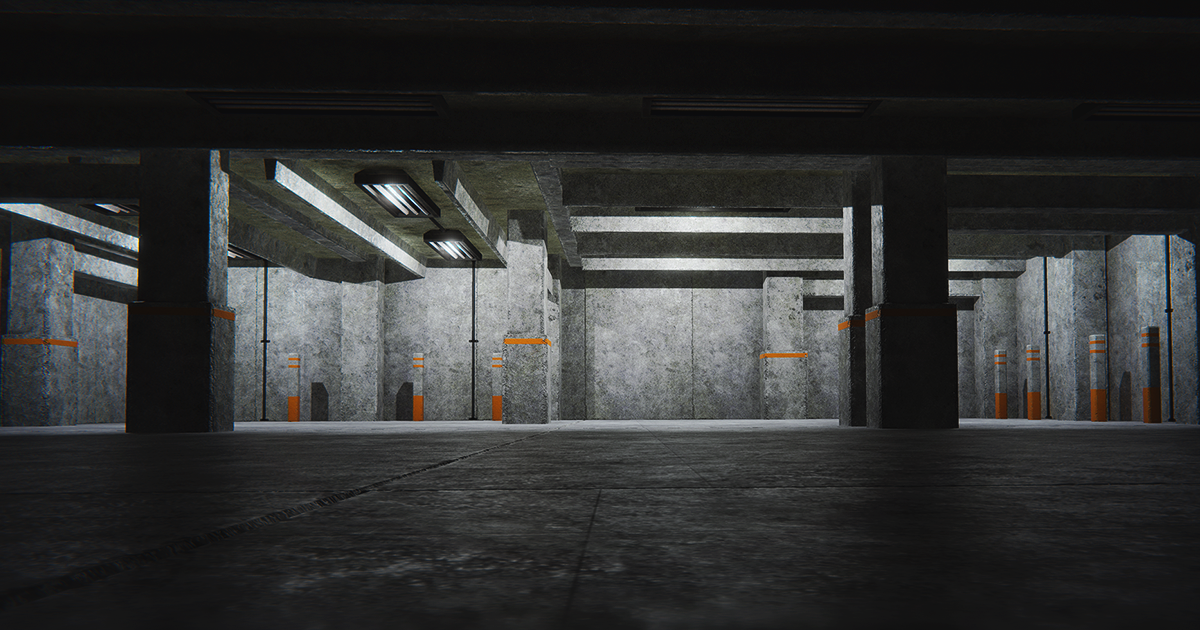 Concrete Garage Environment | Modular | 3D Industrial | Unity Asset Store