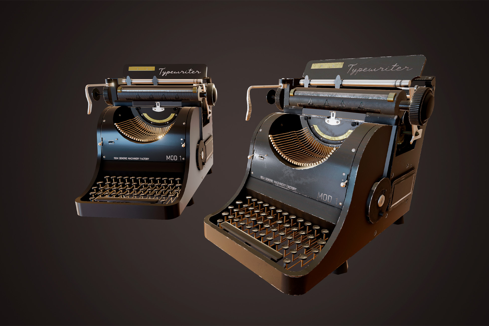 Vintage Typewriter | 3D Interior | Unity Asset Store