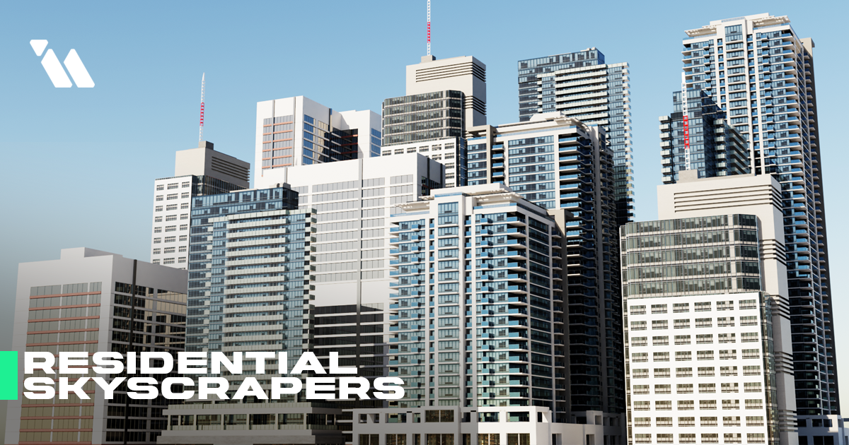 Residential Skyscraper Buildings | 3D Urban | Unity Asset Store