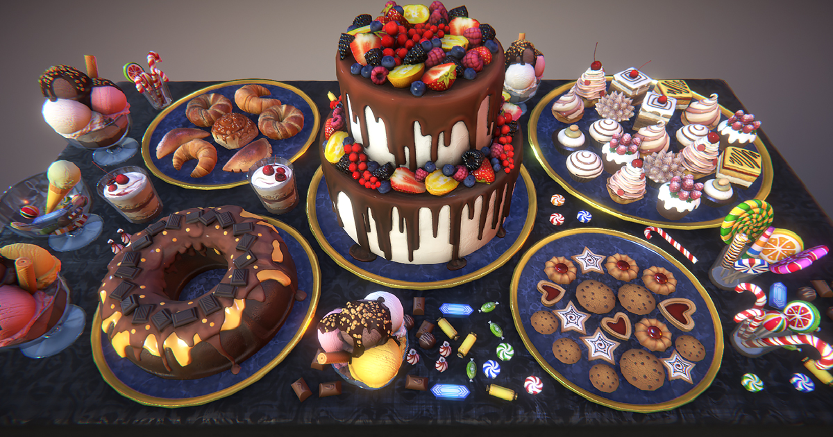 Cakes and desserts | 3D Food | Unity Asset Store