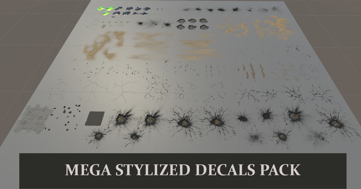 Stylized Mega Decal Pack – 160+ | 2D 텍스처 및 소재 | Unity Asset Store