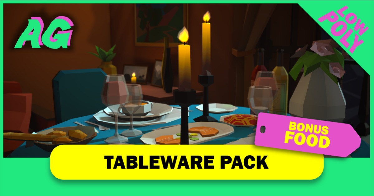 Low Poly Tableware pack | 3D Props | Unity Asset Store
