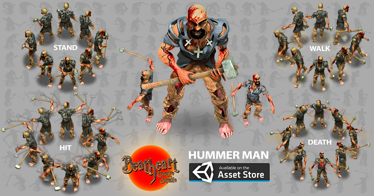 2D Hummer Man Zombie | 2D Characters | Unity Asset Store