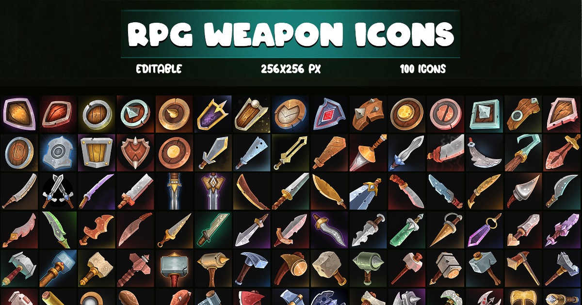 RPG Weapon Icons 01 | 2D Icons | Unity Asset Store