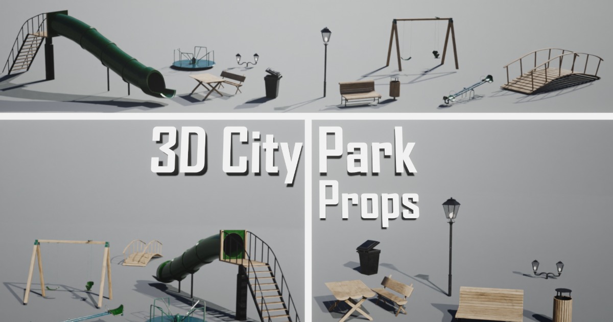 3D City Park Props | 3D Props | Unity Asset Store