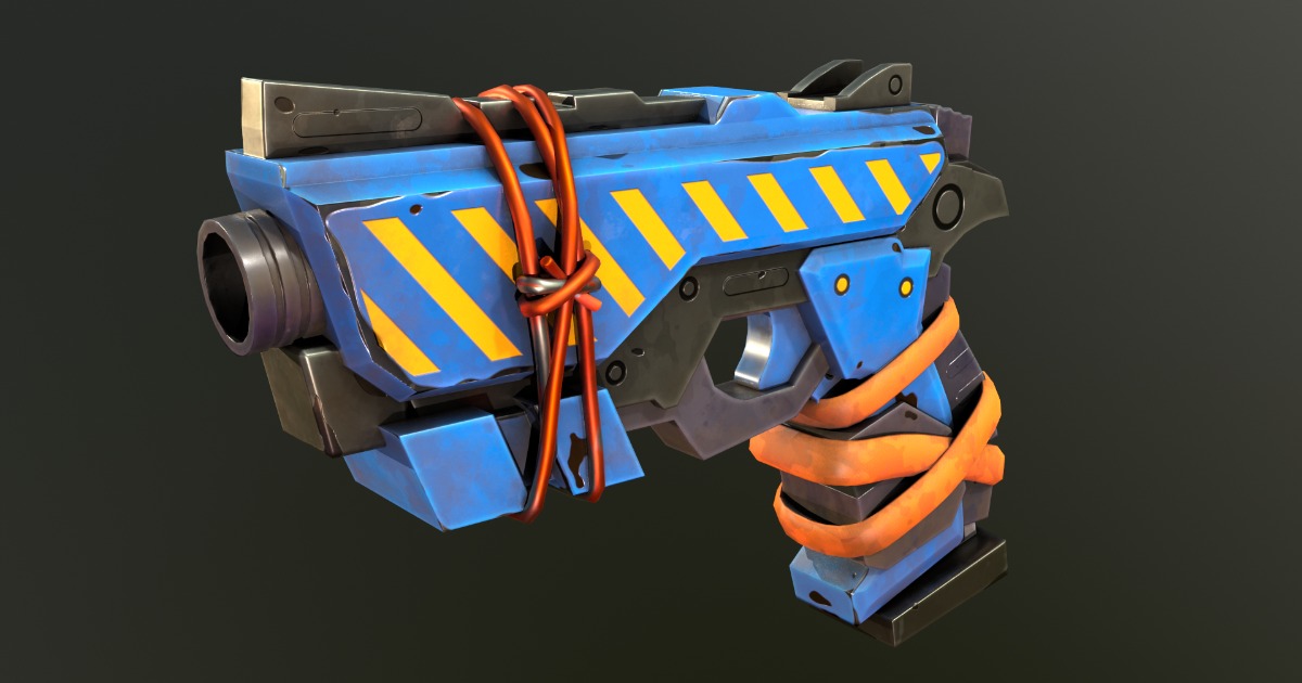 stylized Hand Painted Pistol | 3D Guns | Unity Asset Store