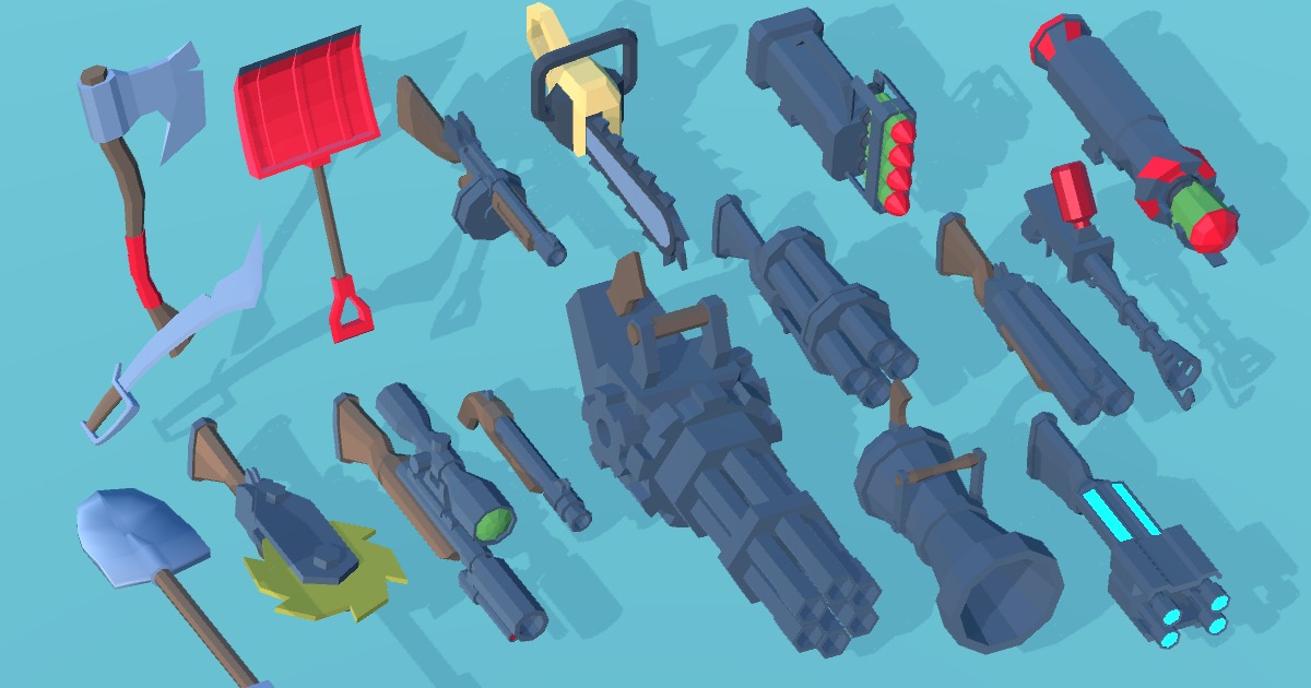 Low Poly Stylized Guns | 3D Guns | Unity Asset Store
