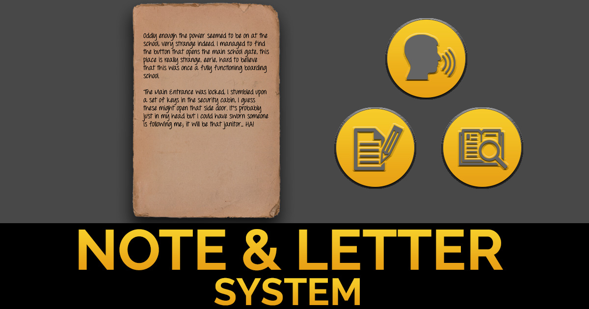 Letter & Note System | Systems | Unity Asset Store