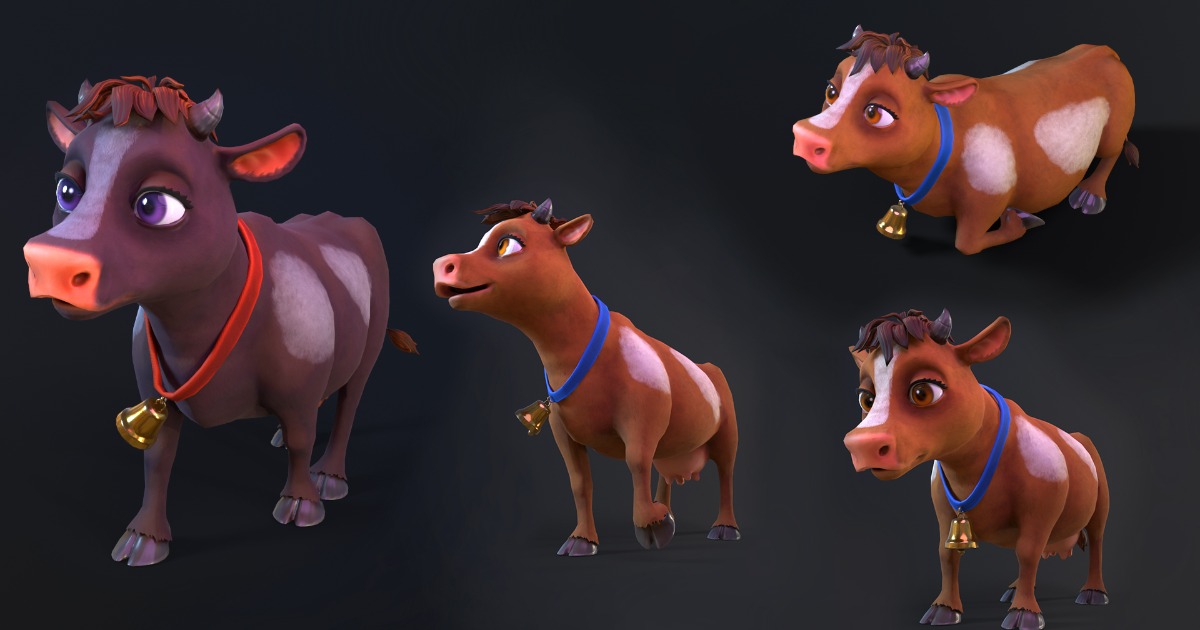 Stilized Cow animated | 3D Animals | Unity Asset Store