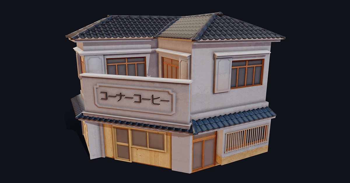 Japanese Corner Shop | 3D Exterior | Unity Asset Store