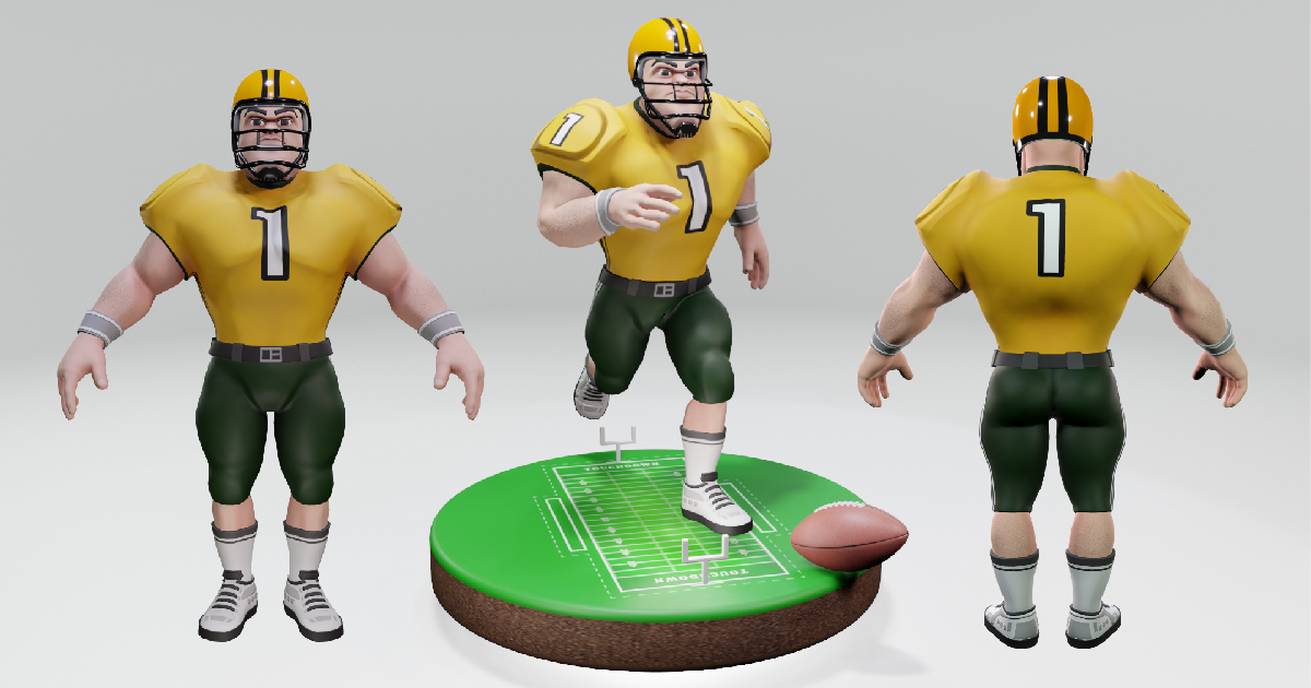 American Football Character Touchdown 02 | 3D Characters | Unity Asset ...