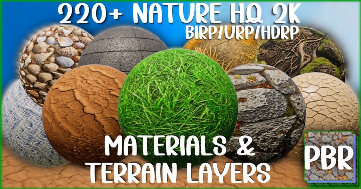 Realistic Nature HQ 2K Textures & Materials & Terrain Pack #1 | 2D 自然 ...