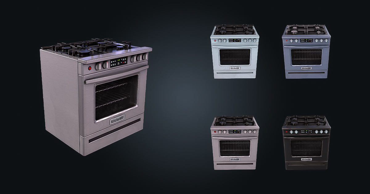 Stove V1 – Kitchen Appliance | Game Ready PBR | Built-In & URP ...