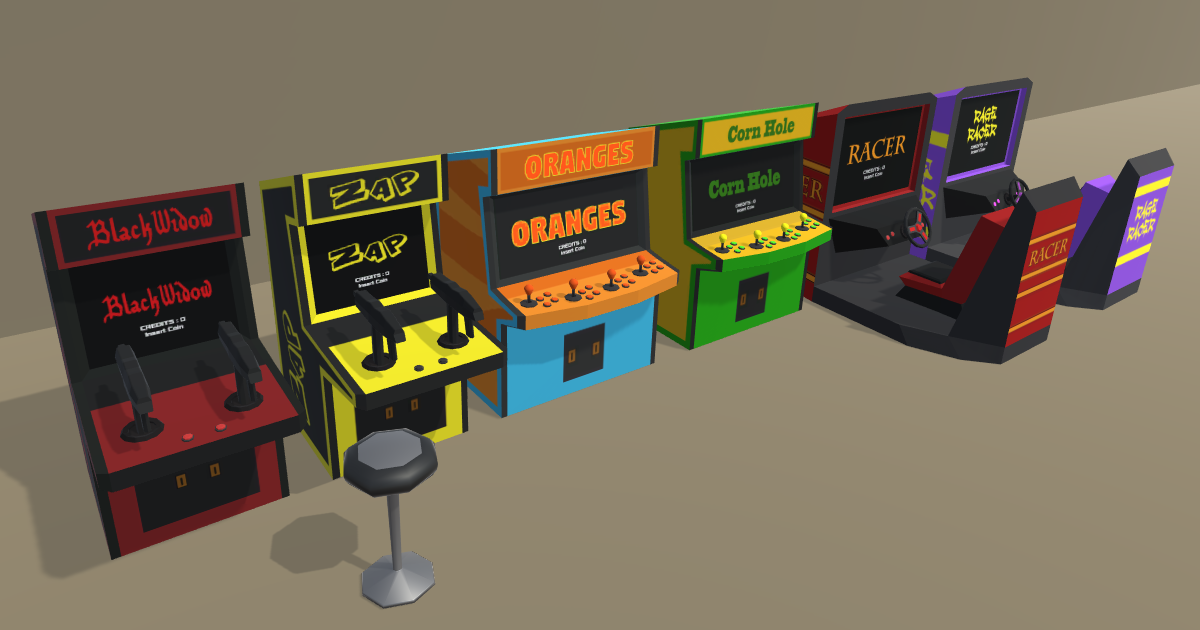 Arcade Machines Pack 02 - Lowpoly Pack | 3D Props | Unity Asset Store