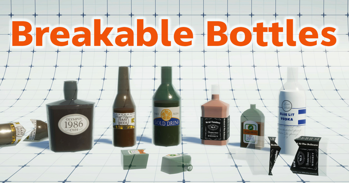 Breakable Bottles Package | 3D Props | Unity Asset Store