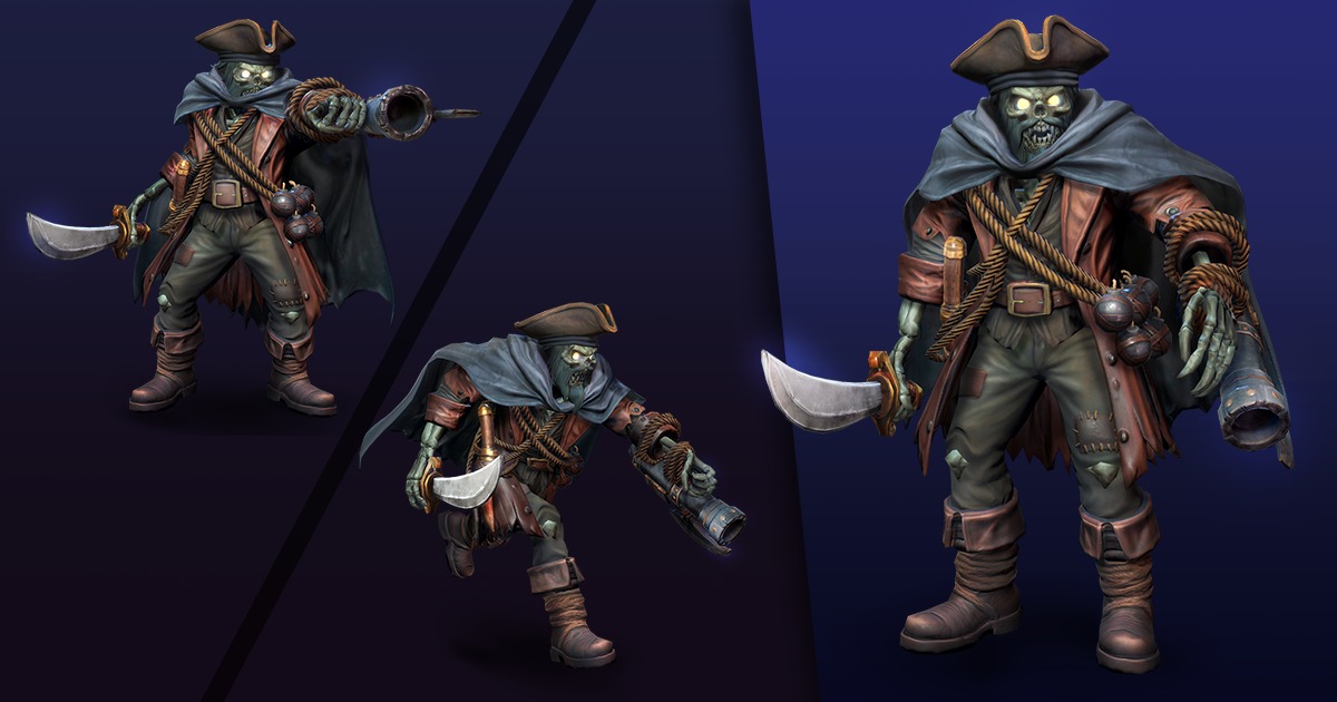 Stylized Skeleton Pirate Cannoneer | Characters | Unity Asset Store