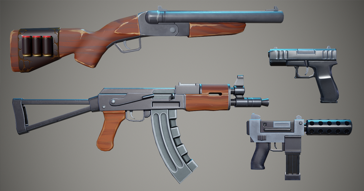 Stylized Gun Pack | 3D Weapons | Unity Asset Store