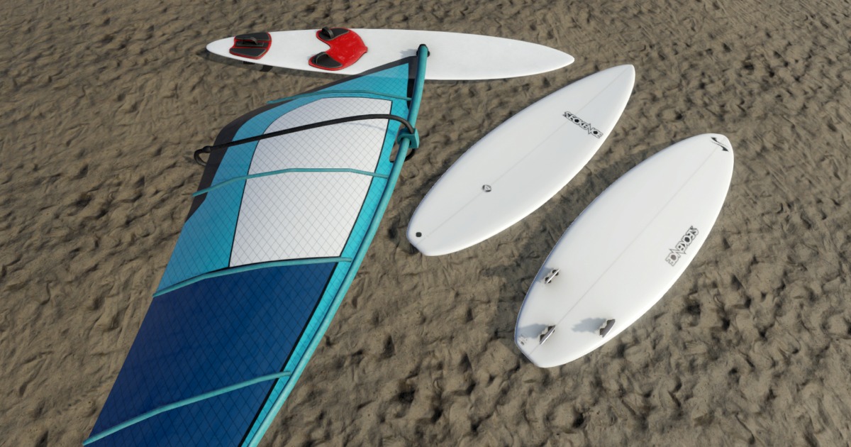 Surfboard and Windsurfer | 3D Sea | Unity Asset Store