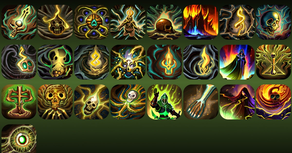25 FREE necromancer skill icons | 2D Icons | Unity Asset Store