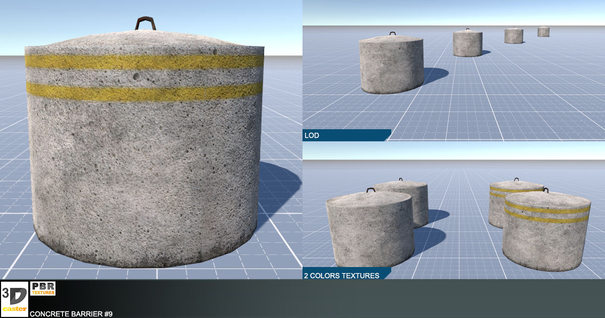 Concrete Barrier #9 | 3D Industrial | Unity Asset Store