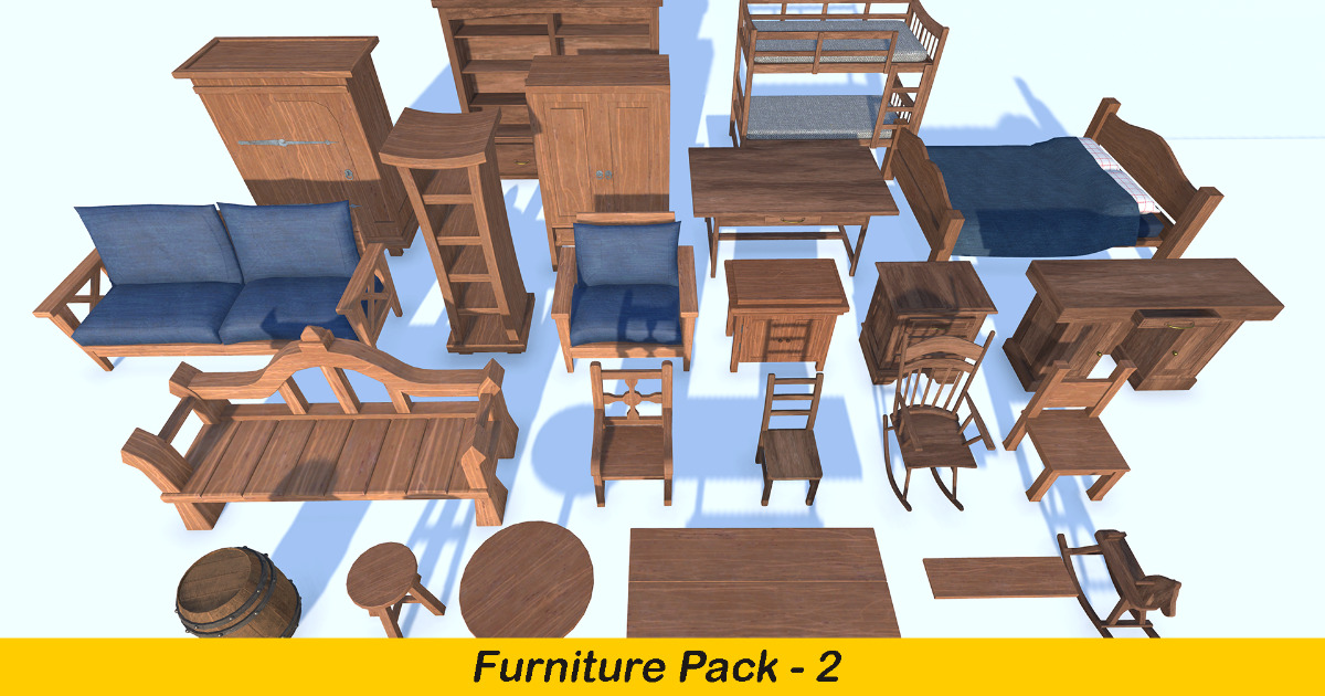 Basic Furniture Set - 2 | 3D Furniture | Unity Asset Store