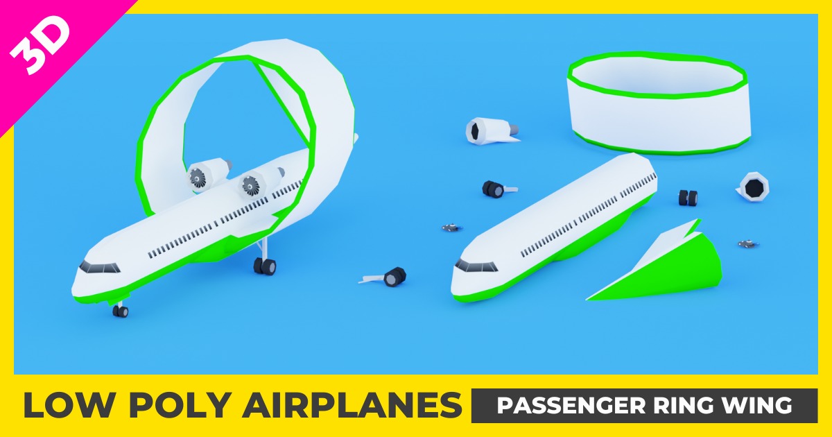 Low Poly Airplanes - Passenger Ring Wing | 3D Air | Unity Asset Store