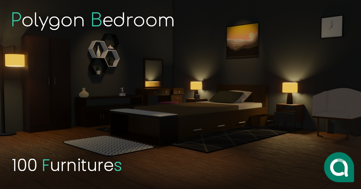 Polygon Bedroom Package | 3D Furniture | Unity Asset Store