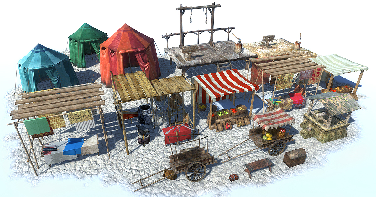 Medieval Marketplace Pack | 3D Historic | Unity Asset Store